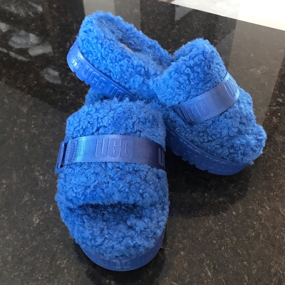 UGG | Shoes | New Ugg Fluffita Slipper Classic Blue Slip On Royal Blue ...